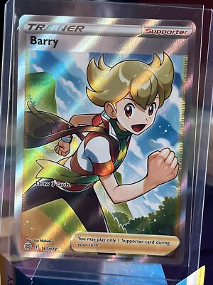Barry 167/172 Brilliant Stars Full Art Holo Rare Trainer Pokemon Card ...