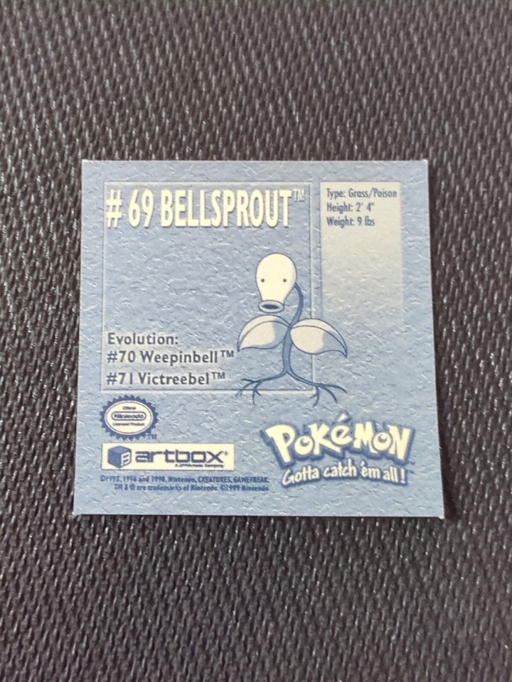 Bellsprout #69 Pokemon 1999 Artbox Sticker NM | eBay