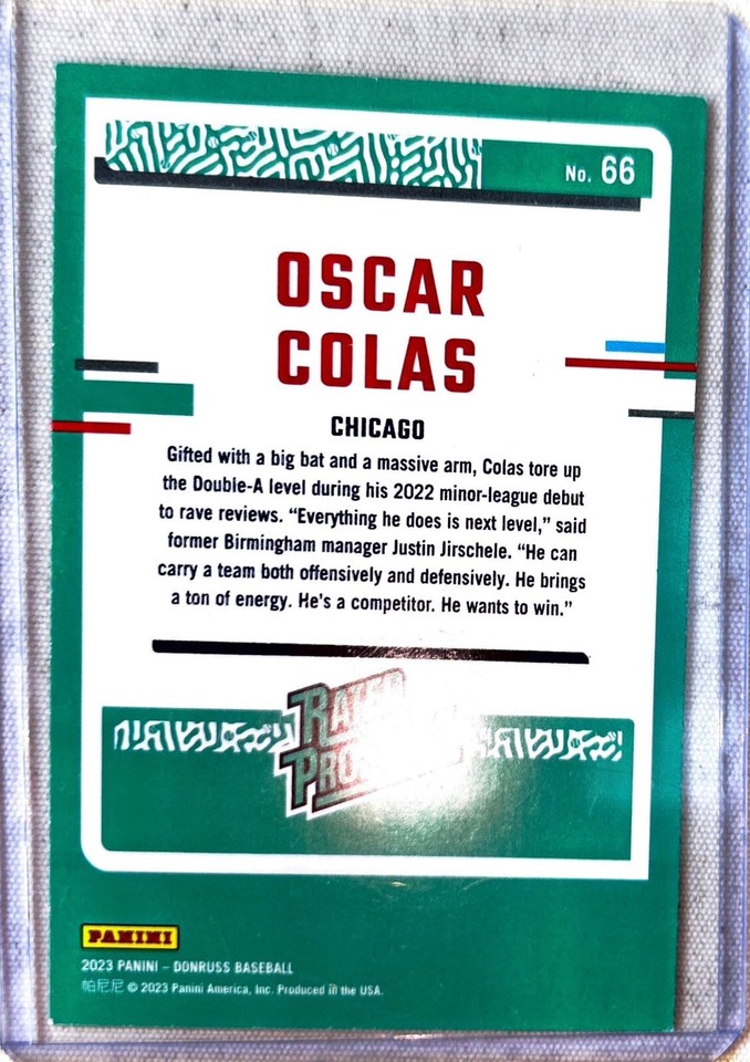 2023 Panini Donruss Oscar Colas #66 Rated Prospect Orange Holo | eBay