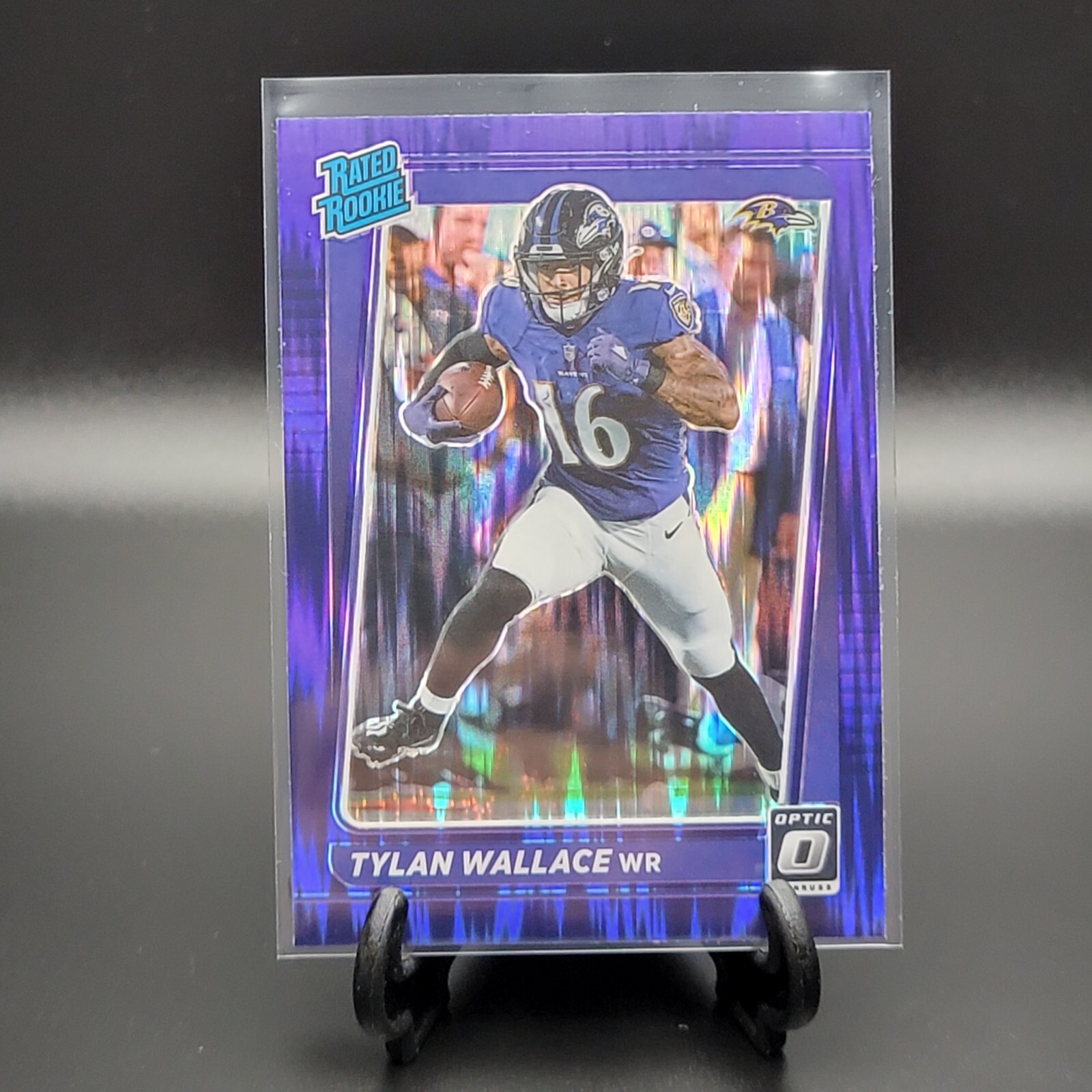 2021 Optic TYLAN WALLACE #226 Rated Rookies PURPLE SHOCK PRIZM SP RC ...