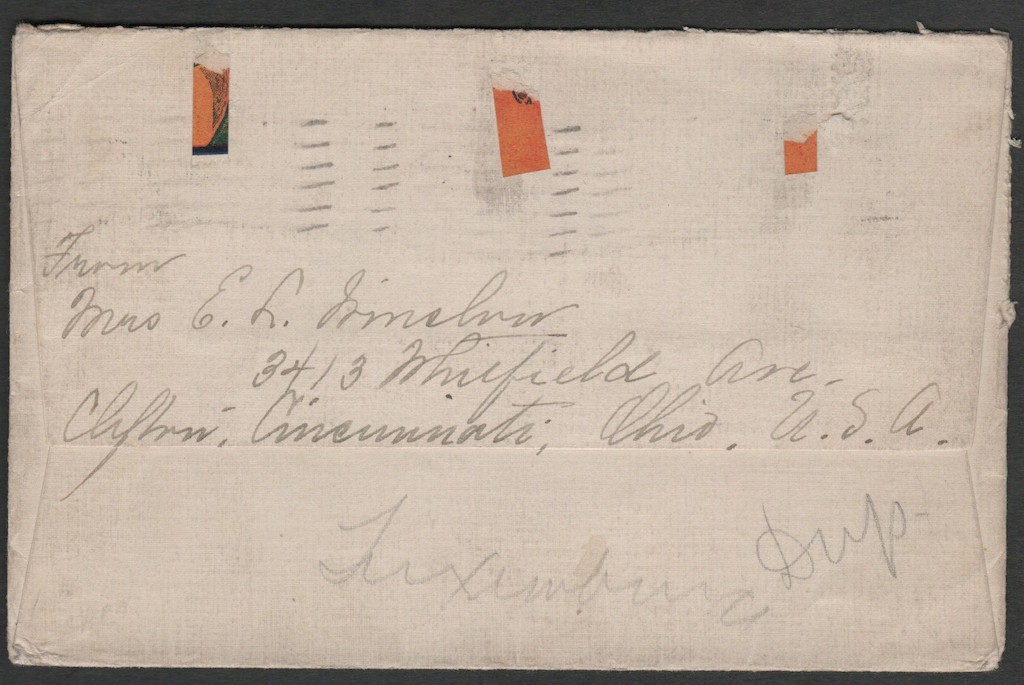(FP) 1915 Cincinnati to Dominican Republic Via Europe, Austro Hungary ...
