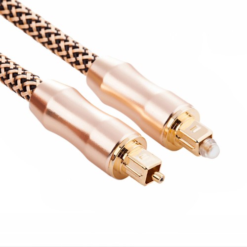 Braided Premium Toslink Optical Fibre Cable Gold Plated 7.1 Digital ...