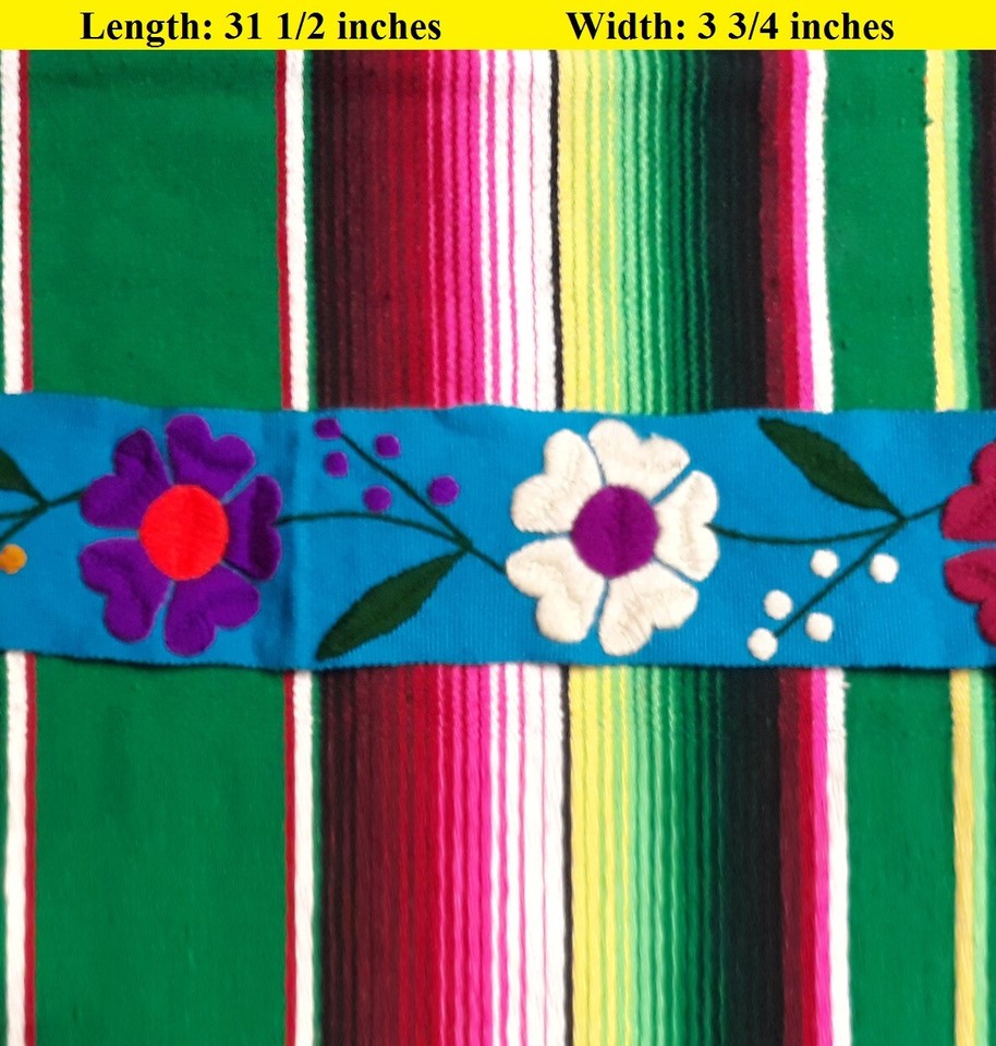 Handmade Mexican Embroidered Sash from Chiapas Zinacantan | eBay