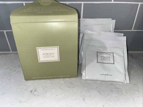 CRABTREE EVELYN VINTAGE SPRING RAIN MINERAL BATH PACKETS SET~ 6 X 1.4 ...