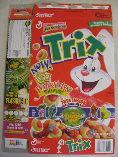 General Mills -Trix - Bugs Life - Empty Cereal Box - 1999 | eBay