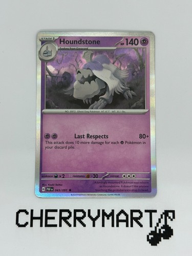 Houndstone 043/091 - Holo Rare - Paldean Fates - NM/M Pokemon Card ...