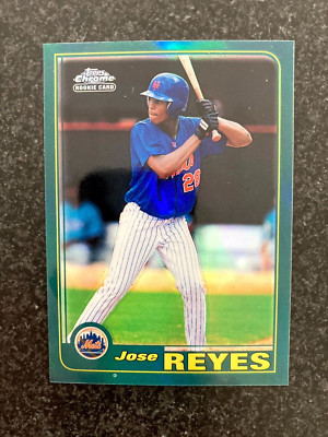 2001 Topps Traded & Rookies Jose Reyes Chrome Retrofractor Rookie Mets ...