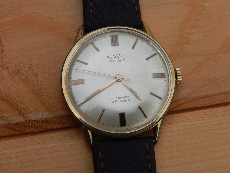 Vintage BWC Automatic ETA 2451 Gold Plated Men's Wrist Watch 60s Swiss ...