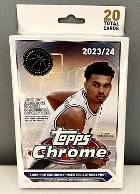 2023-24 Topps Chrome Basketball HANGER Box Factory Sealed WEMBY AUTO | eBay