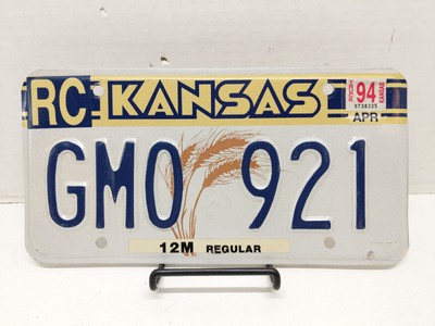 Kansas License Plate - Expired 1994 - GMO 921 Rice County RC | eBay