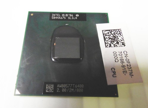 INTEL CORE 2 DUO T6400 DUAL LAPTOP CPU--2.0GHZ/2M/800 #SLGJ4--DELL # ...