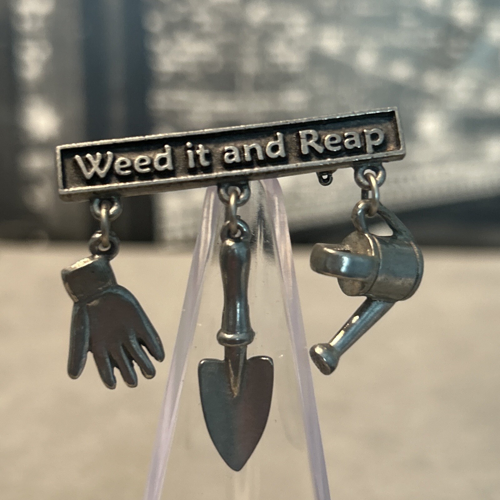 Weed It and Reap ~ Rare Signed Clift Pin Brooch & Cha… - Gem