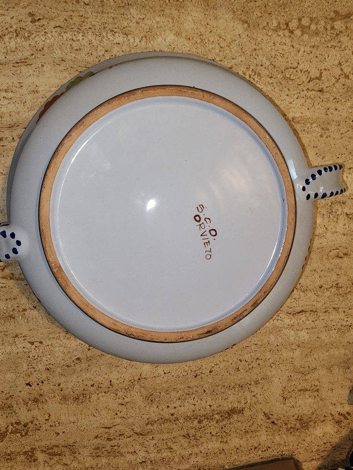 Garofano Italian Pottery Handpainted 2 Handles 9" Plus SCO Orvieto ...