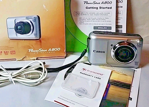 Canon Digital Camera PowerShot A800 10.0MP Silver in Box w/Cable ...