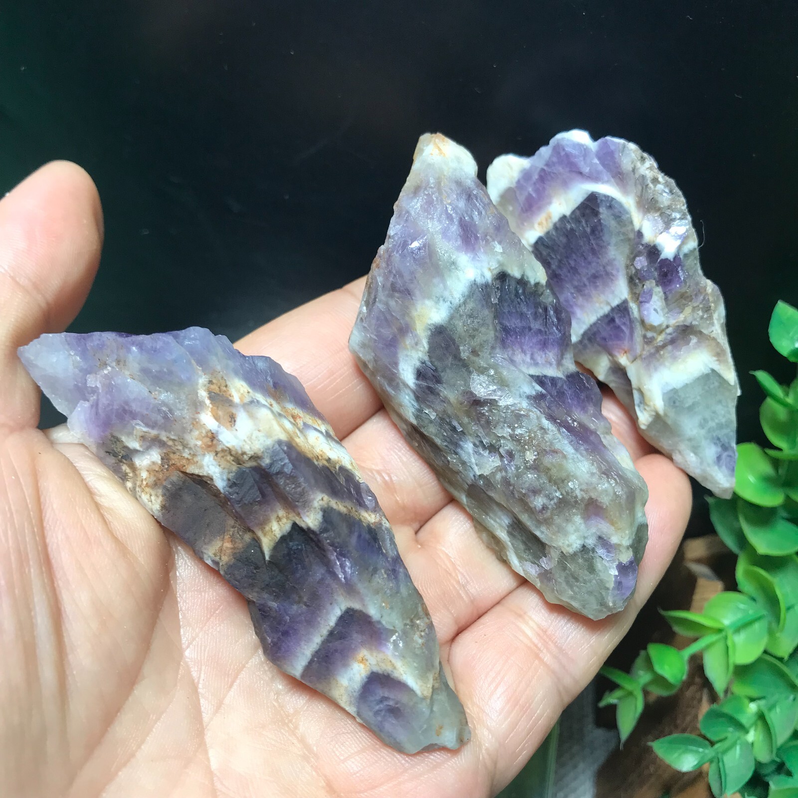 3pcs 126g Natural Raw Amethyst Rough unprocessed Crystal Obelisk Purple ...
