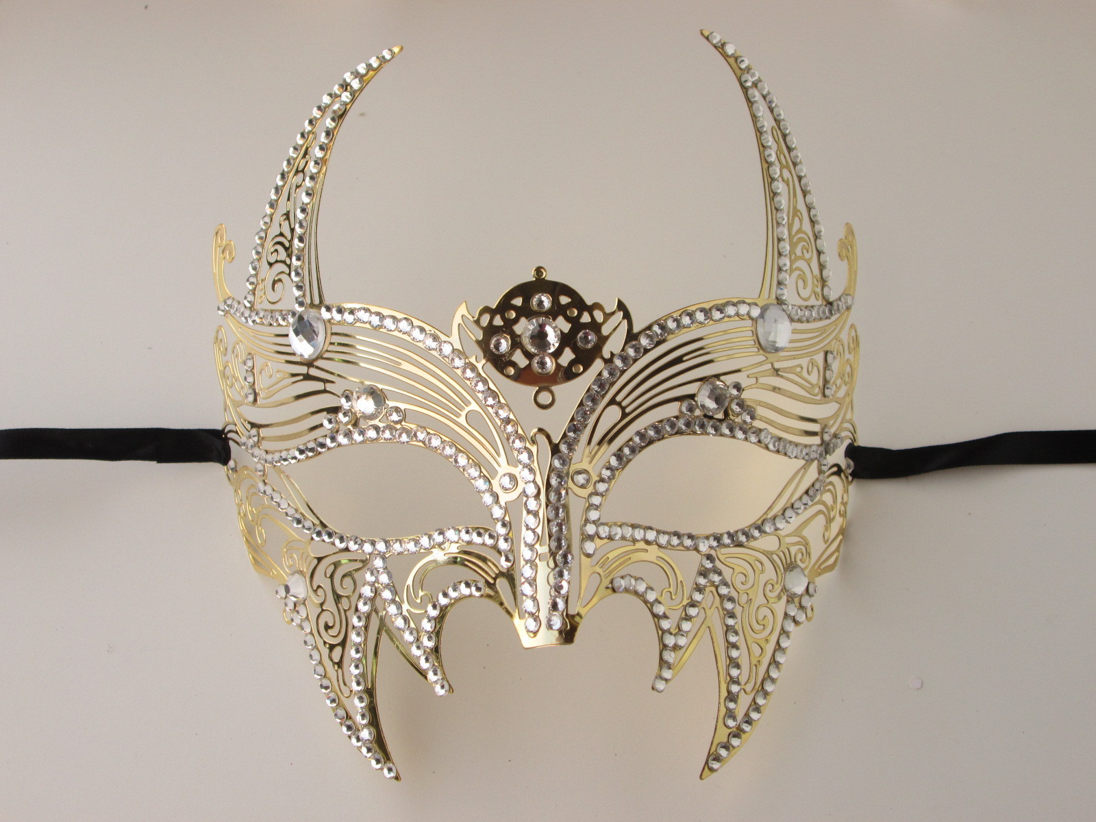 LASER CUT METAL DEVIL DEMON MENS VENETIAN MASQUERADE MARDI GRAS COSTUME ...