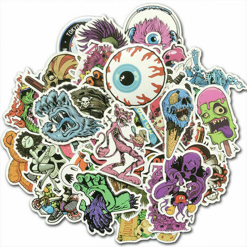 50 Pack Horror Stickers JDM Car Motorcycle Racing Helmet Vinyl ATV UTV ...