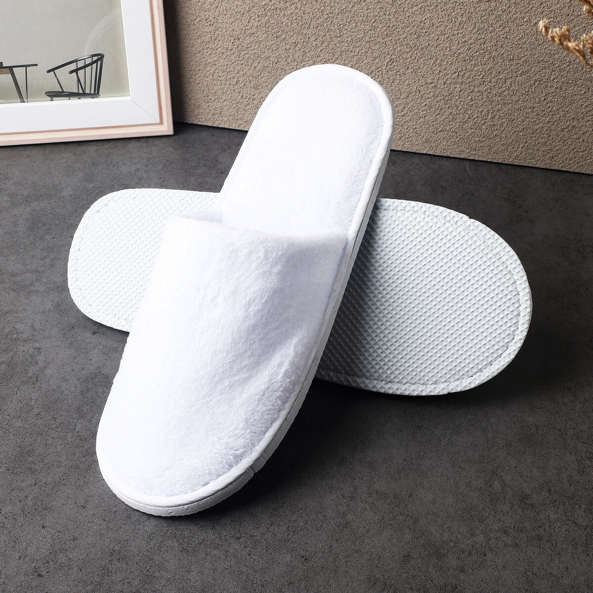 10-30pcs Spa Hotel Guest Slippers Closed Toe Towelling Disposable Terry ...