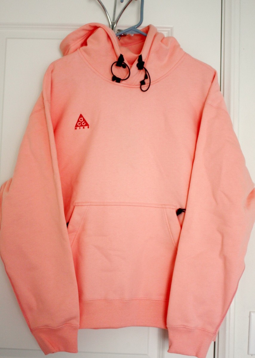 Nike ACG fleece pullover hoodie Bleached Coral Pink White Nike ACG fleece pullover hoodie Bleached Coral Pink White