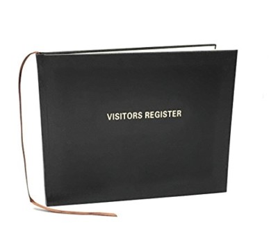 Visitors Register Book 120 Pages 8 7/8" X 7" Black Hardbound Cover ...