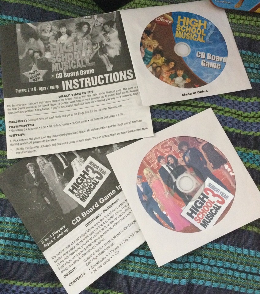 High School Musical 2 & High School Musical 3 CD Board Games - 2 CD ...