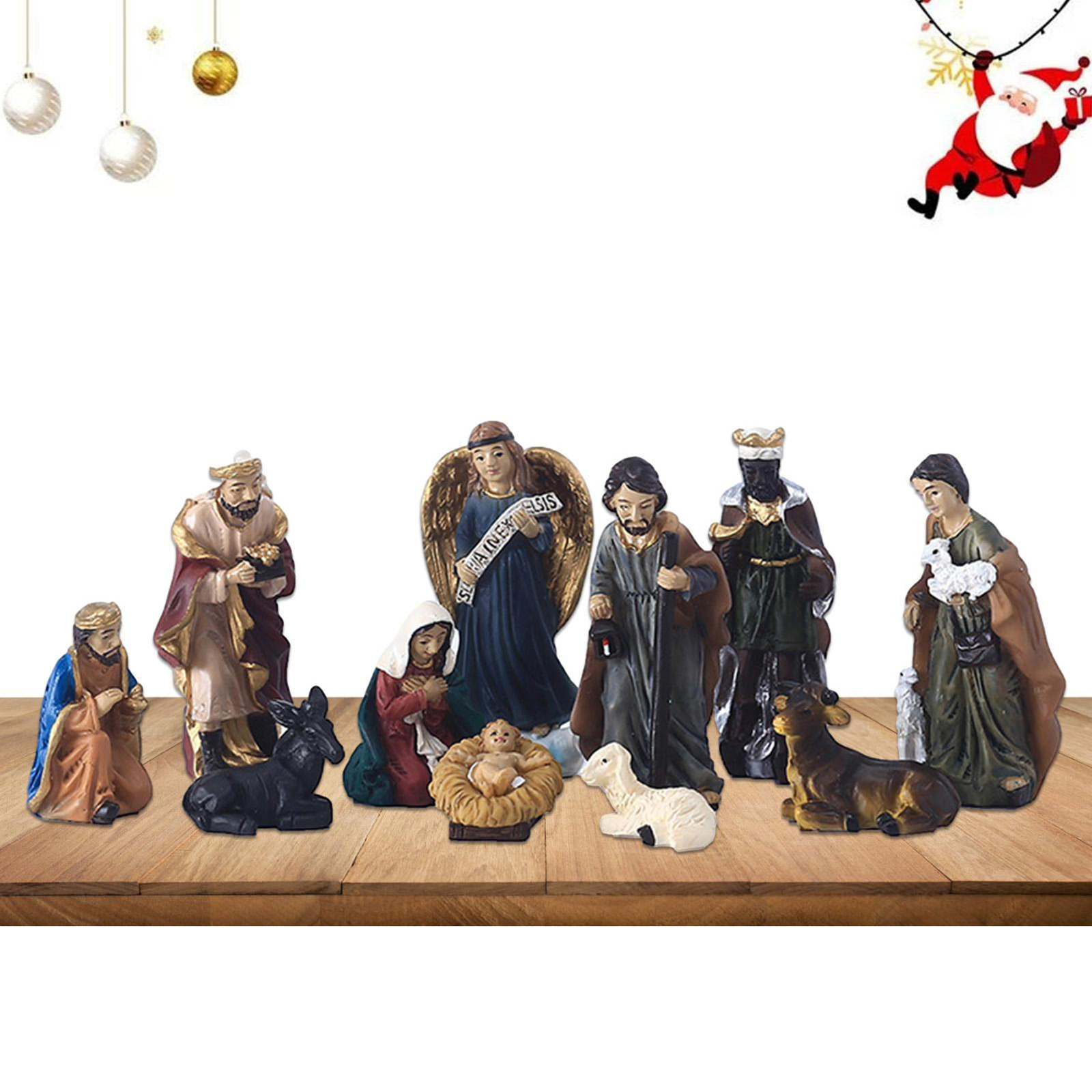 Nativity Set 8.5 inch Resin Stone 11 Figurines, Large Christmas ...
