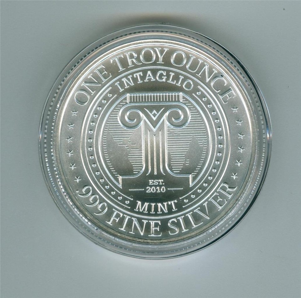 INTAGLIO MINT VIKING 1 OZ .999 HIGH RELIEF SILVER ROUND GEM BU IN ...