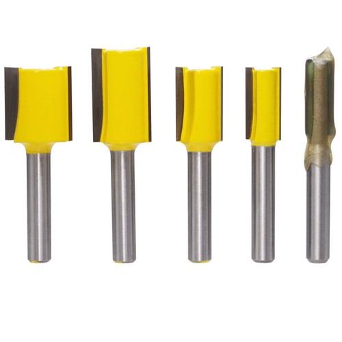 5PCS Straight Cut Router Bits 1/4 Inch Shank Plywood Dado Router Bit ...