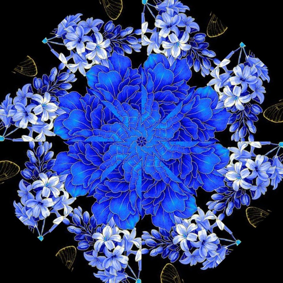 Pre Cut Quilt Kit 8 Block Kit Pre Cut Kaleidoscope Kit ESCAPADE Florals ...