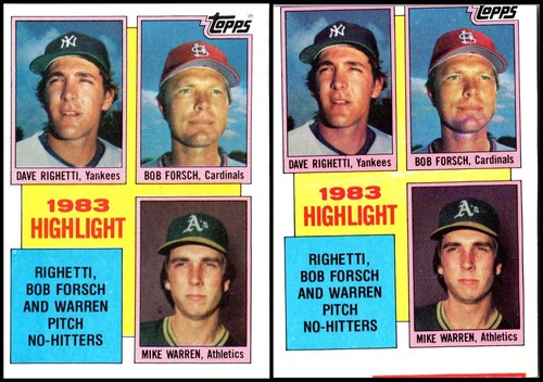 Dave Righetti/Bob Forsch/Mike Warren (2) Card Lot - Last Call – Scoop ...