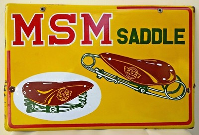 Vintage MSM Saddle Porcelain Enamel Sign Japan Very Rare Collectibles ...