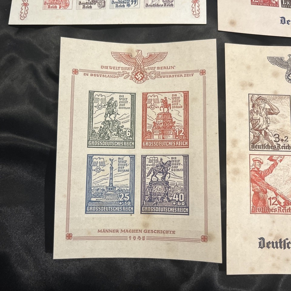 Nazi Germany Stamps Third Reich Souvenir Sheet WWII WW2 Military War ...