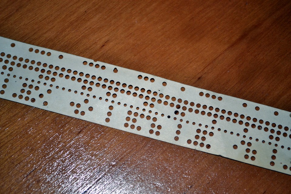 Vintage Soviet Computer Punched Paper Tape with Old Program Code, USSR ...