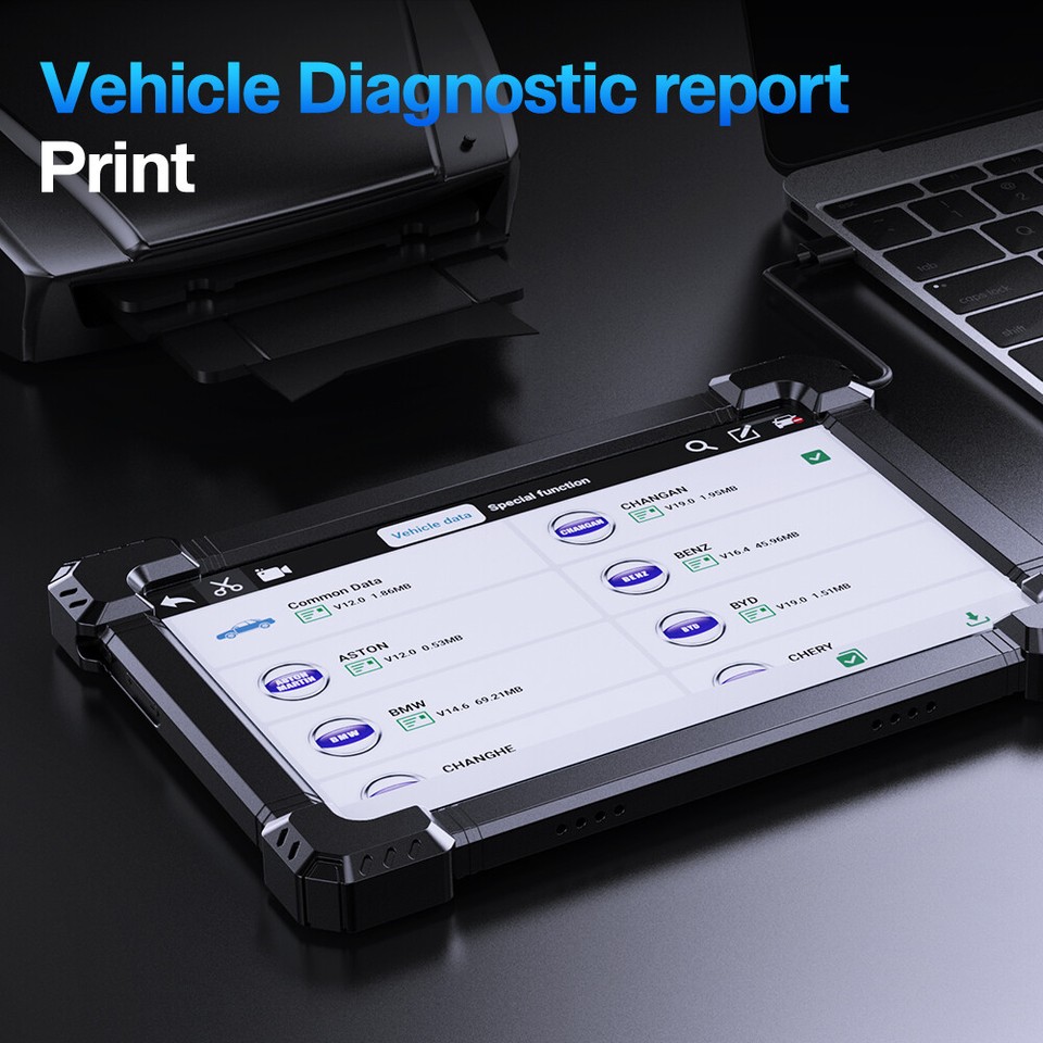10" Tablet Bluetooth OBD2 Scanner Car Full System Bi-directional ...