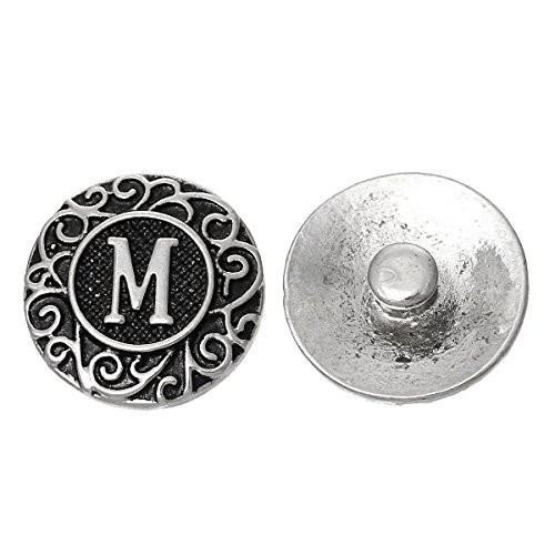 Alphabet Letter M Chunk Snap Button Pendant Fits Snaps Chunk Bracelet ...