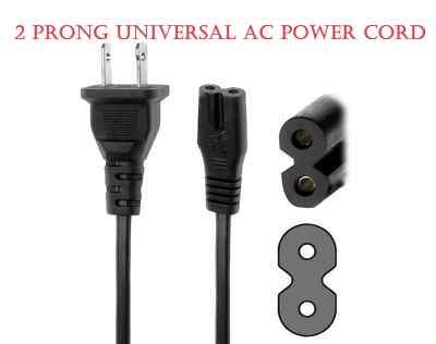 Standard 2 Prong Power Cord Cable AC Adapter Figure 8 US Plug 5FT | eBay