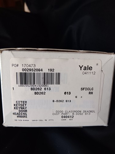 yale sfic s.c / class room deadbolt oil rubbed bronze | eBay