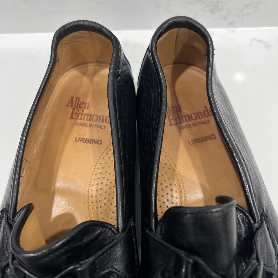 Allen Edmonds Mens Urbino Black Italian Leather Loafers Tassels Size 7. ...