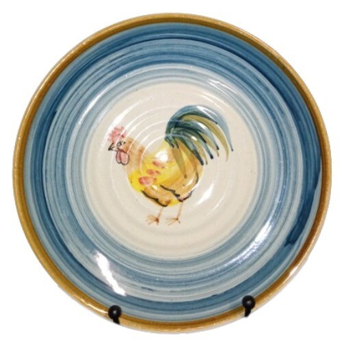 Gibson Designs OCEAN DREAM ROOSTER 2-Salad Plates 8 ¼”D Mustard Trim ...