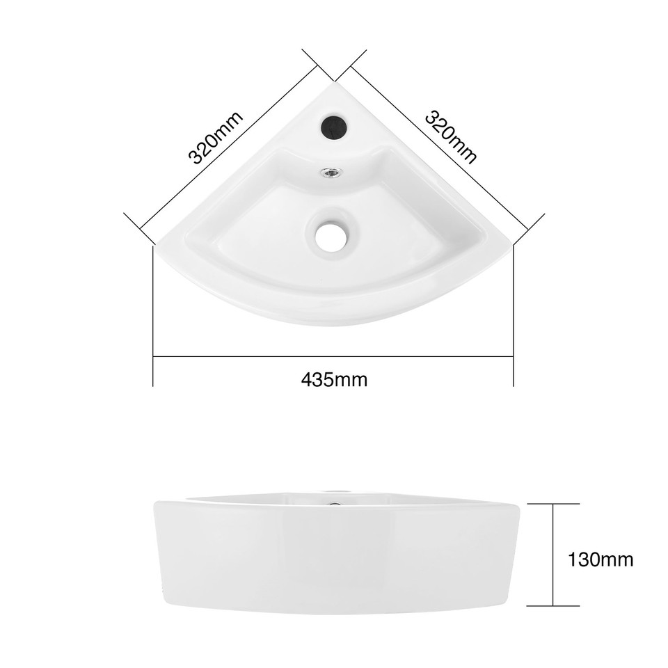 Small Quarter Corner Basin Sink Cloakroom Bathroom Hand Wash Sink Wall ...