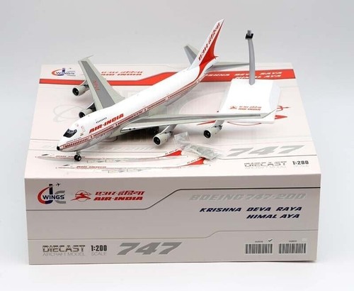 JC Wings XX20198 Air India Boeing 747-200 VT-EFU Diecast 1/200 Model ...