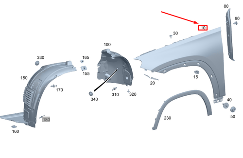 MERCEDES-BENZ GLE W167 Front Left Fender A1678802500 NEW GENUINE | eBay