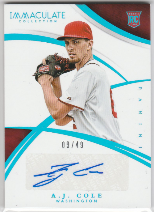 2015 Immaculate Collection Blue #149 A.J. COLE AUTOGRAPH AUTO NATIONALS ...