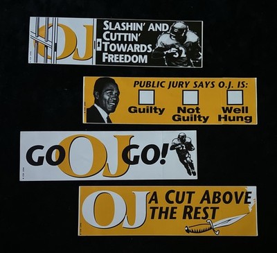 Rare Vintage 1994 OJ Simpson Bumper Stickers Slasher Trial Verdict ...