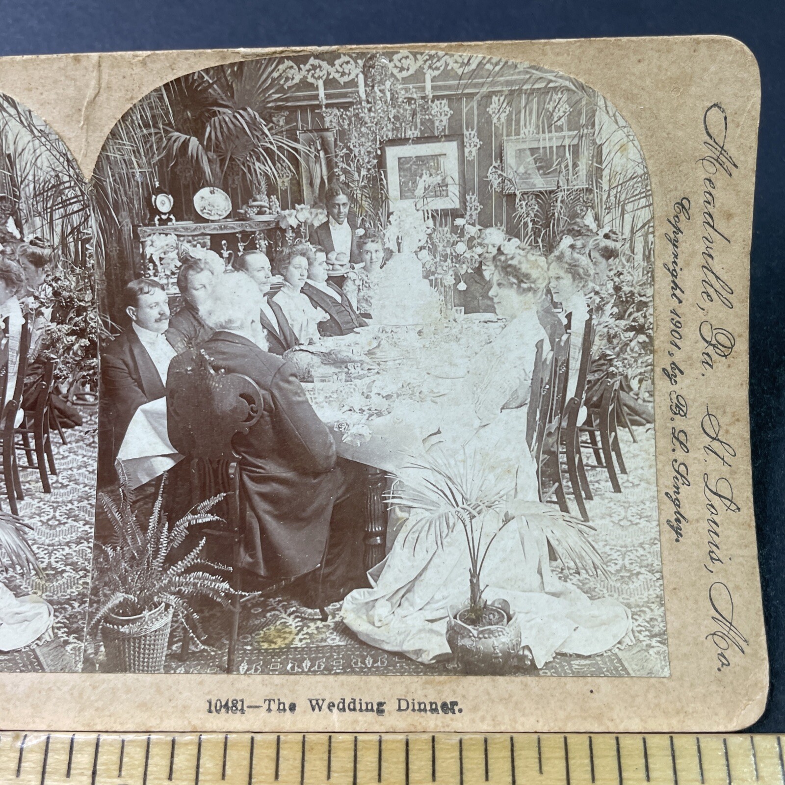 Antique 1901 Typical Victorian Wedding Dinner Stereoview Photo Card ...