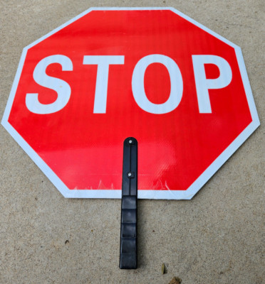 5 Pack Stop Slow Paddle Sign Reflective Aluminum 24"X24" Stop/Slow With ...