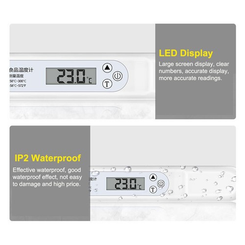 Food Thermometer Baking Cooking Instant Read Digital Milk LED Display ...
