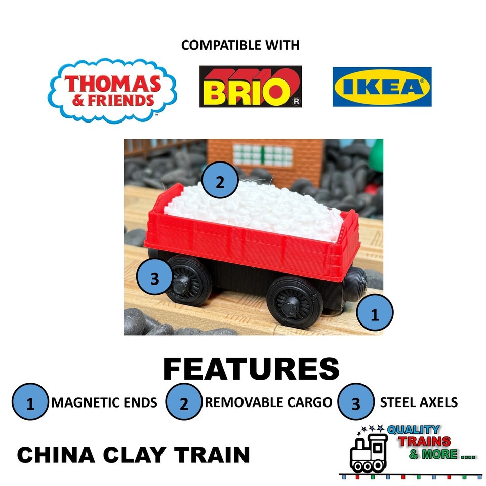 Wooden Railway 3 China Clay Train Custom Made Choose Color | eBay