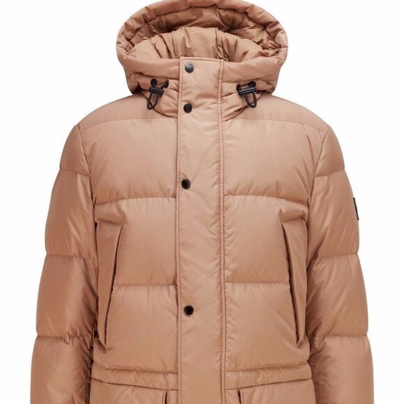 HUGO BOSS DOWN-FILLED PARKA JACKET WITH WATER-REPELLENT FINISH BEIGE | eBay
