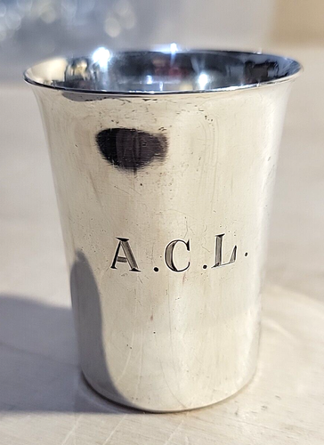 Unique Sterling Silver Shot Cup, See Hallmark, fits about 2 oz. fluid ...